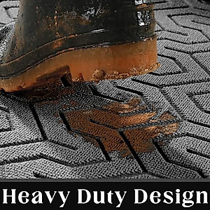 Yimobra Door Mat, All-Season Outdoor Indoor Durable Doormat for Home Entrance Floor, Heavy Duty Non Slip Front Door Mats Outdoor, Easy to Clean, Garage and Garden, 29.5 x 17 Inch, Grey