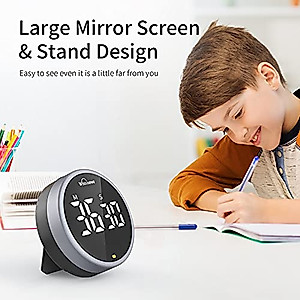 Whousewe Digital Kitchen Timer, Magnetic Timer with Large LED Display, Stand Design, 3-Level Volume & Brightness Adjustment, Suitable for Cooking, Classroom and Gym