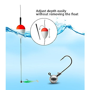 Fishing Bobbers Kit Slip Floats Set Rig Jig Heads Hook Soft Lures Adjustable Popping Cork Fishing Tackle Gear