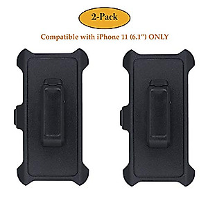 AlphaCell Holster Belt Clip Replacement Compatible with OtterBox Defender Series Case for Apple iPhone 11 (6.1") ONLY - 2 Pack