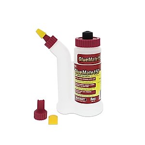 Milescraft 5222 Glue Mate 150-5oz. (150ml) Precision Wood Glue Bottle - Anti-Drip - Dowel and Biscuit Tips Included - Easy Flow Multi-Chamber Design - Ideal for Woodworking