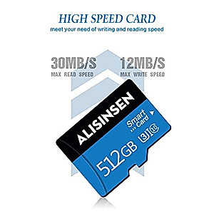 Micro SD Card 512GB with SD Card Adapter for Phone, TF Card for Camera Computer Micro SD Memory Card 512GB for TV,Game Console, Dash Cam