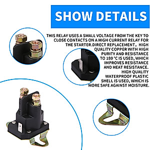 Stylemafia Starter Solenoid fit for Husqvarna 539101714 Trombetta 854-1221-210 Bobcat John Deere Snapper MTD, Universal Applications 3 Terminal 12VDC Most 3-pin MTD/Murray Riding mowers
