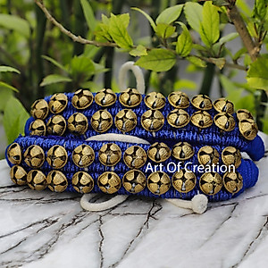 Art Of Creation Kathak Dancing Ghungroo 2 line 20 +20 Dancing Bell Anklet Pair Classical Dancers Musical Instrument Bharatnatayam Ghungru (Blue)