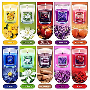 20 Packs Scented Aromatherapy Candle with 10 Fragrances, 1.8 Oz Soy Votive Candle for Home Decoration, Candle Gifts Baskets for Christmas Thanksgiving Anniversary