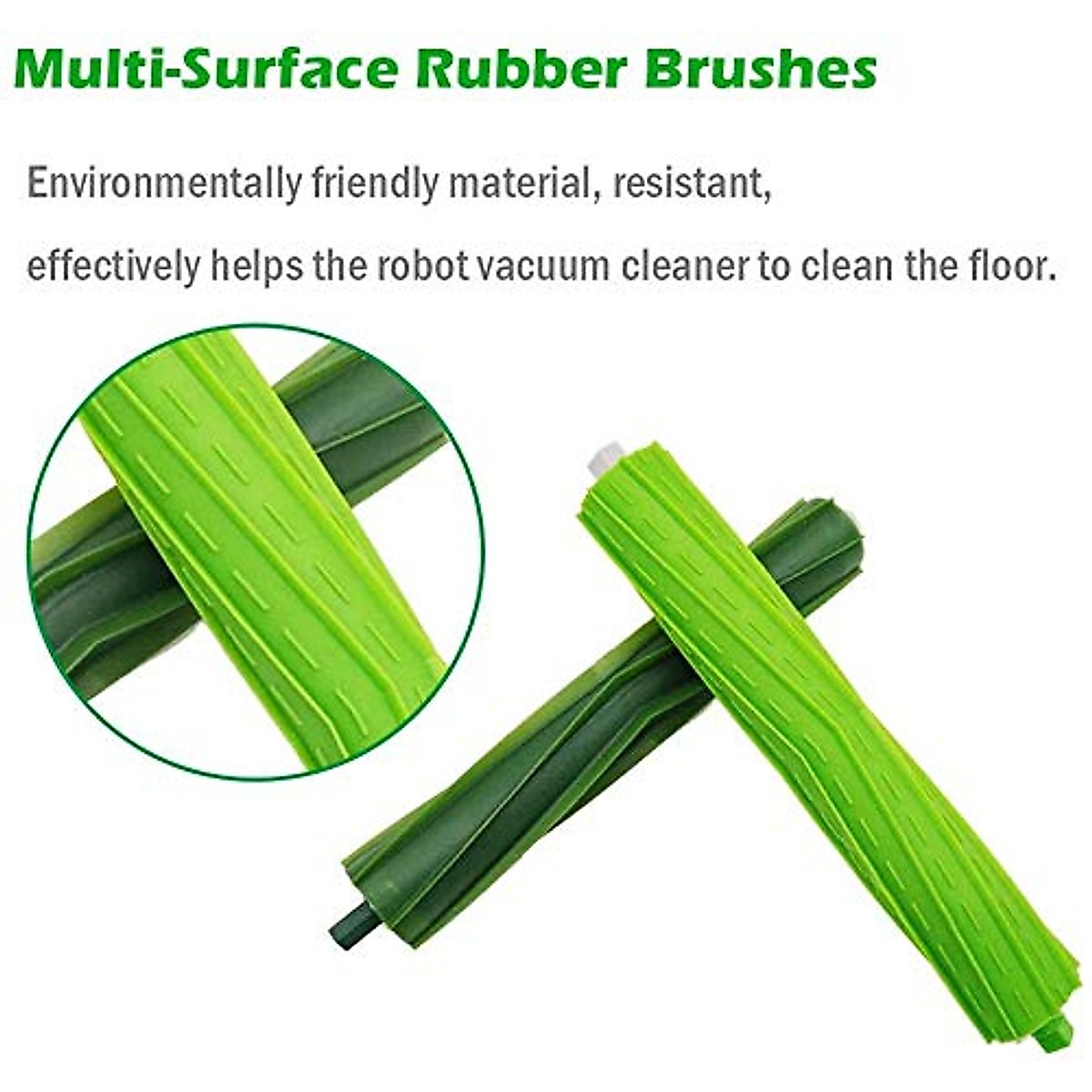 3 Set Dual Multi-Surface Rubber Roller Brushes Replacement Parts for irobot roomba I E and J Series i3 i3+ i6 i6+ i7 i7+ i8 i8+Plus i5 i5+ j5 j5+ E5 E6 E7 j7 j7+ (7550) Vacuum Cleaner