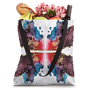 Red, Purple & Blue Modern Art Alcohol Ink Distressed Pattern Tote Bag