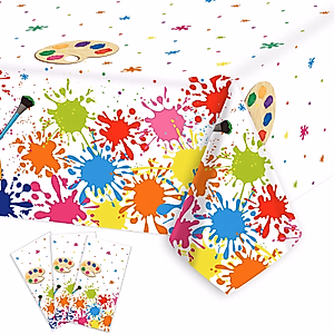 gisgfim 3 Pcs Art Party Decorations Art Paint Party Tablecloth Decoration Supplies Plastic Art Party TableCover Artist Birthday Party Decor for Kids 105 x 54 inch