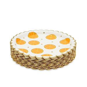 Sparkle and Bash Fruit Plates for Birthday Party, Summer Tutti Frutti Decorations (Serves 48, 9 In)