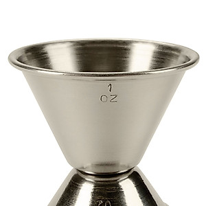 Tezzorio (6 Pack) Double 1/2 & 1 Oz Bar Jigger, Stainless Steel Cocktail Jiggers Pony Shot Measuring Liquor/Bartender Supplies