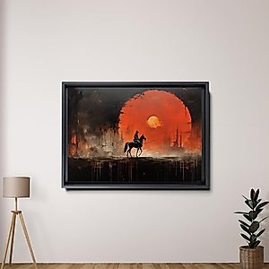 Majestic Black Stallion Galloping In The Clouds, Black Horse On Salt Flats, Canvas Print, Black Horse Print, Black Horse Wall Art
