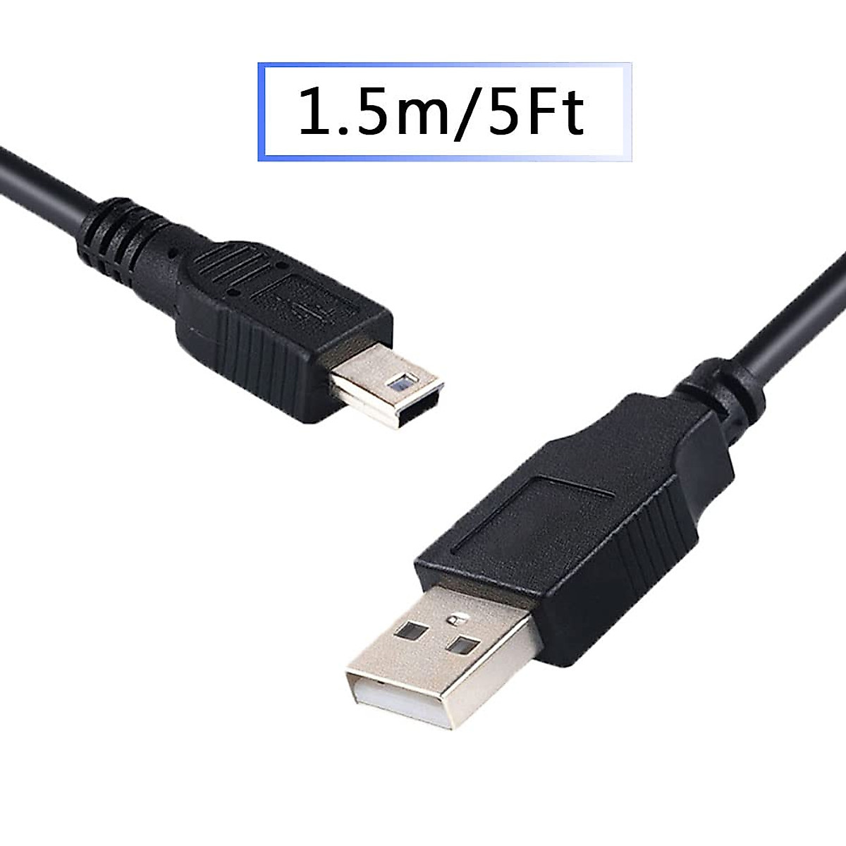 5FT USB AC Adapter Power Supply Charger Cable Cord for OneTouch Verio IQ Blood Glucose Monitoring System Meter with USB Wall Charger and Mini USB Cable(Black)