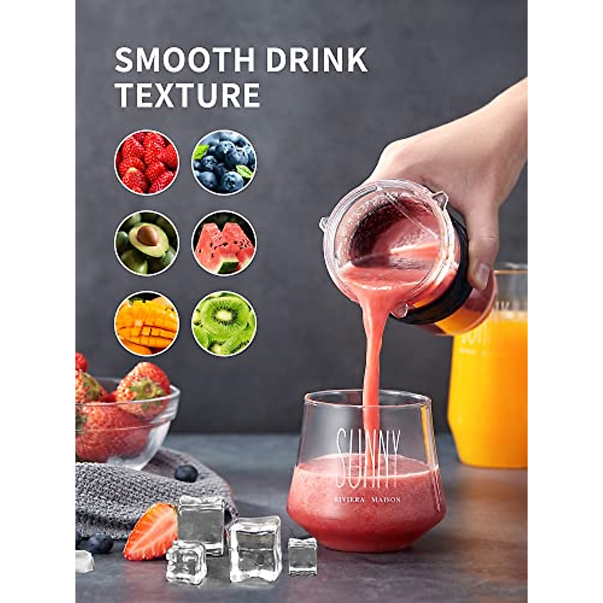 Personal Blender with 2 x 20oz Travel Bottle and Coffee/Spices Jar, Portable Smoothie Blender and Coffee Grinder in One , 500W Single Serve Blender for Shakes and Smoothies, BPA free, by Yabano (Black)