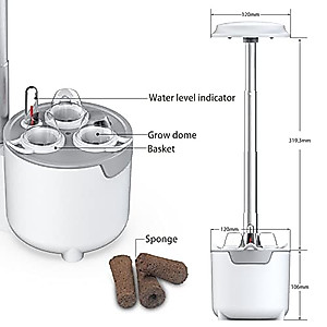 Hydroponics Greenhouse Growing System Vertical Tower Indoor Kitchen Herb Garden with Grow Light Plants Germination Kit Height Adjustable (No Seed, No Nutrient) 3 Pods