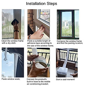 APAYADO Window Seal for Portable Air Conditioner 157in with 1.5M Exhaust Hose For Better sealing - NO NEED TO PREPARE ADDITIONAL HOSES