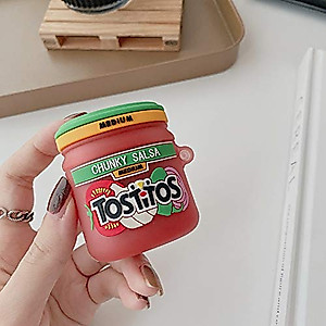 UB Tengin Case for AirPods 1&2, 3D Cute Cartoon Funny Cover Food Drink Bottle Soft Silicone Design，Accessories with Keychain,for Girls Boys Teens Kids Dedicated AirPods Case (tostitos)