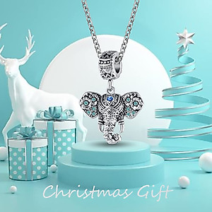 QeenseKc Good Luck Elephant Pendant Charm Lucky Animal Birthstone Bead for Pandora Bracelet, Aut-117_Elephant_09