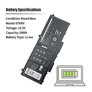INTIFO 58Wh 07KRV Laptop Battery Compatible with Dell Latitude 5330 5430 5530 Precision 3570 Series Notebook 0H4PVC H4PVC Y86WG 0Y86WG M69D0 08WRCR 078FWY [15.2V 3625mAh 4-Cell]