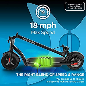 Hover-1 Alpha Pro Electric Kick Scooter | 18MPH, 18 Mile Range, 5HR Charge, LCD Display, 10 Inch High-Grip Tires, 264LB Max Weight, Certified & Tested - Safe for Teens & Adults, Black