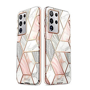 i-Blason Cosmo Series for Samsung Galaxy S21 Ultra 5G Case, Slim Stylish Protective Case Without Screen Protector (Marble)
