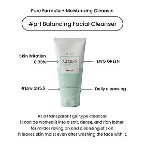 heimish All Clean Green Foam 5.3oz /150g | PH 5.5 balancing Wash & Exfoliating Facial gel Cleanser | Daily Care Cleansings, Sebum control, Acne treatment, Wash for Deep pore cleansing