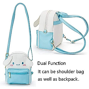 ALORVE Anime Cute Cartoon Bag Cosplay Shoulder Bag Backpack Handbag PU Schoolbags for Kids Girls Fans(Blue)