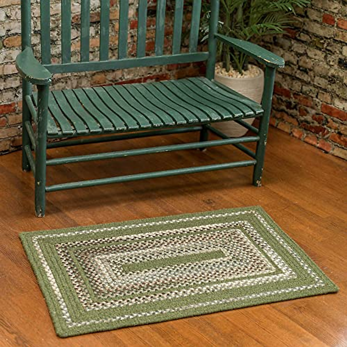 Capel 0392QS04000600265 Bradford Area Braided Rug, 4' x 6', Foliage