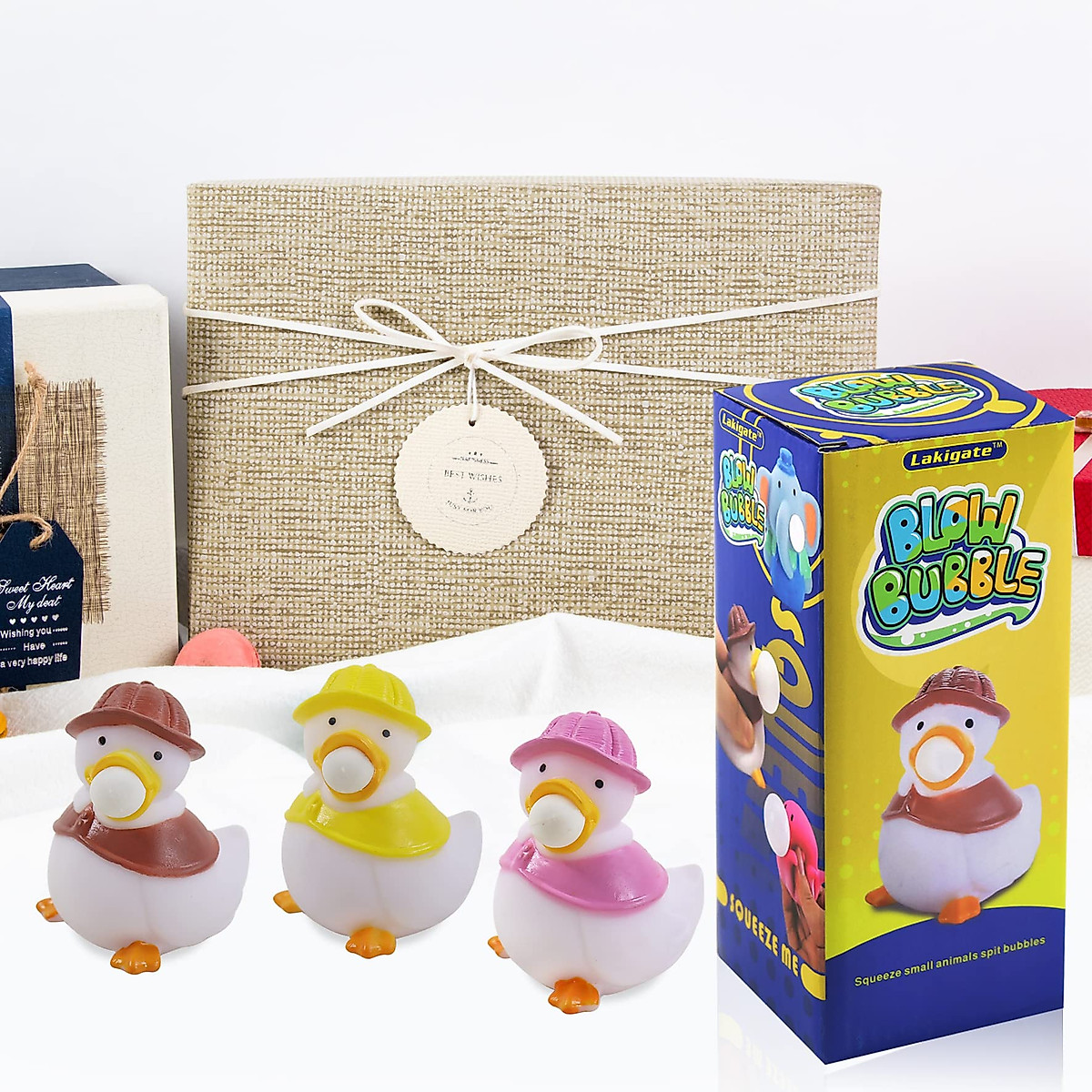 LAKIGATE Fidget Toys,Cute Duck Squishy Toys,3 Pack,Fidgets for Kids and Adults,Squishies for Autism, ADHD and Quitting Bad Habits,Non-Toxic