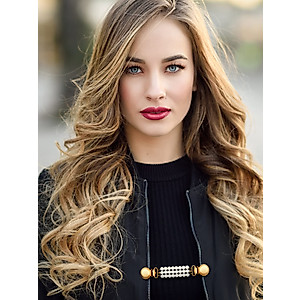 Jetec 3 Pcs Vintage Dress Cinch Clips Shirt Clips Sweater Cardigan Shawl Clips for Women Brooch Clips, 3 Style(Simple Style)