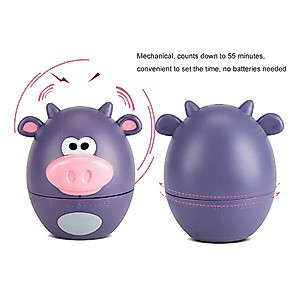 Eboxer Kitchen Timer Cute Cartoon Cooking Timer 55-Minute Mechanical Countdown Timer for Cooking, Games, Exercising and so on(Purple-01)