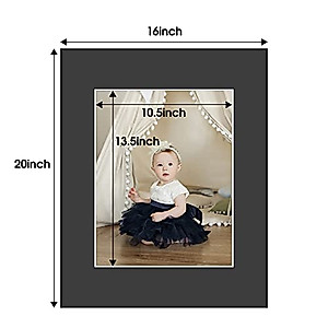 Golden State Art, Pack of 10 16x20 Black Picture Mats with White Core Bevel Cut for 11x14 Pictures