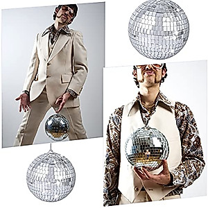 Ujuuu 8 Pieces Mirror Disco Balls Silver Hanging Disco Light Mirror Ball for Retro Party, Fun Party, Home Bands Decorations
