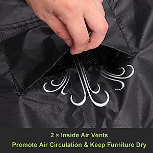 Yougfin Round Outdoor Table Cover 110''D x 28''H, Patio Furniture Covers Waterproof, Lawn Outside Furniture Cover, Round Patio Table Covers for Outdoor Furniture