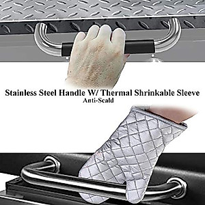 36-Inch Griddle Hard Cover for 36" Blackstone Front Grease Griddle, Diamond Plate Stainless Steel Griddle Cover Lid, Heat Protection Handle