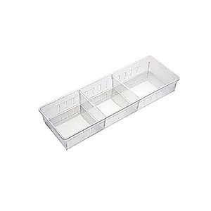 Chris.W Desk Drawer Organizer Tray with Adjustable Dividers, Multi-Drawers for Makeups, Utensil, Pens, Flatware and Junks - Set of 4 (2 Large + 2 Small) 10.24 Inch Length