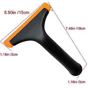 Silicone Squeegee for Shower Glass Door, Window Cleaning, Auto Water Blade, Water Wiper, Shower Squeegee, 5.9'' Blade and 7.5'' Long Handle, for Car Windshield, Window, Mirror, Glass Door. (Black)