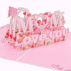 Konsait Pop Up Birthday Card for Mom, Mom Love You 3D Mom Birthday Card with Envelop and Note Card, Pop Up Birthday Card for Mom, Wife,Mother-In-Law, Mom Birthday Gift Choice