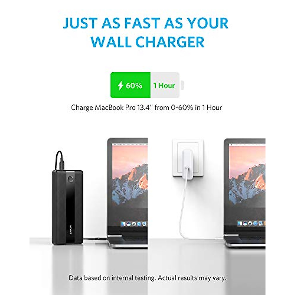Anker Portable Charger, PowerCore III Elite 19200 60W Power Bank Bundle with 65W PD Wall Charger for USB C MacBook Air/Pro/Dell XPS, iPad Pro, iPhone 12/11/mini/Pro and More