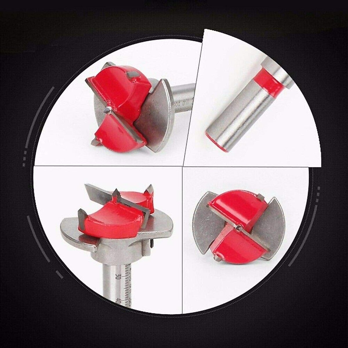 BE-TOOL Hinge Boring Drill Bits, Forstner Drill Bit Alloy,Sharp Woodworking Hinge Hole Cutter With Depth Stop For Woodwork Perforated（∅20mm）