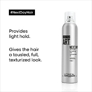 L'Oreal Professionnel Next Day Hair | Texture Hairspray | Provides Light Hold | Provides Texture with a Weightless Matte Finish | For All Hair Types