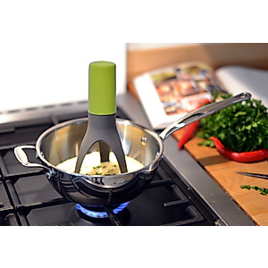 Uutensil Stirr - the Unique Automatic Pan Stirrer - Longer Nylon Legs, Olive Green