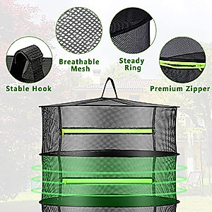Gransuncy Herb Drying Rack Hanging Mesh Net, Drying Rack Hanging Dryer Dry Net with Pruning Shear for Drying Petal Plants