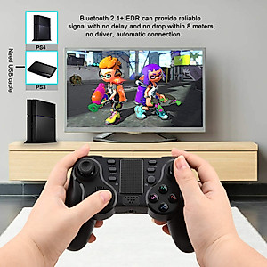 TechKen Wireless Controller Compatible with PS4/Slim/Pro with Dual Vibration | 6-Axis Motion Sensor | Audio Function