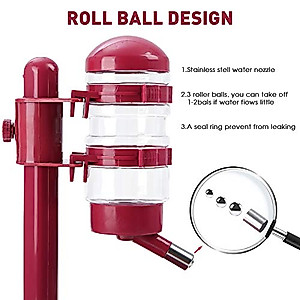 fatdaa Pet Standing Water Dispenser Bowl- Multifunctional Automatic,Feeder for Dog and Cat Height Adjustable 450ml Water Bottle,Automatic Standing Water Dispenser, Detachable Pole Self-Feeder