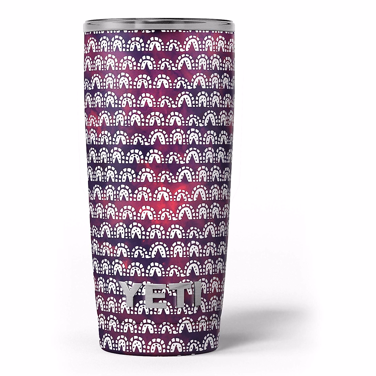 Design Skinz Red and Blue Cloud Mix with White Semi-Circles - Skin Decal Vinyl Wrap Kit Compatible with The Yeti Rambler Cooler Tumbler Cups