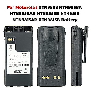 Vineyuan 7.5V 2100mAh Replacement Battery for Motorola NTN9815/A/AR/B NTN9858/A/AR/B/C XTS1500 XTS2500 PR1500 MT1500 Two Way Radio Battery(with IMPRES Function)