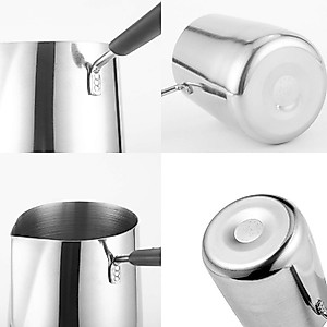 600ML/20oz Turkish Coffee Pot – 304 Stainless Steel Coffee and Butter Warmer, Premium Milk Warmer and Milk Pot with Spout