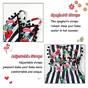 SAPGEJJDJFGE Toddler Baby Girl Clothes Backless Shorts Romper Tassel Jumpsuits Summer Outfit Set with Headband Flamingo 3-4T