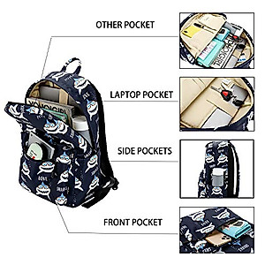 abshoo Cute Lightweight Shark Backpacks boys School Bags Kids Bookbags (B1 Shark Navy1)