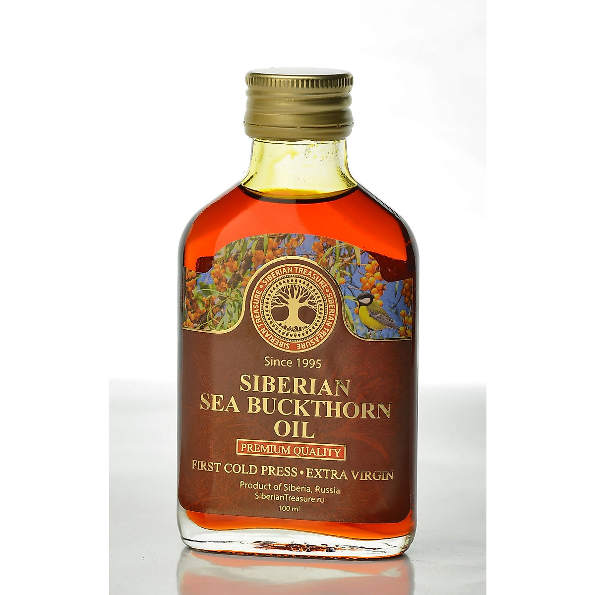 Siberian Sea Buckthorn Oil 100 Ml, Premium Quality, Natural, First Cold Press - 3.4 Fl Oz